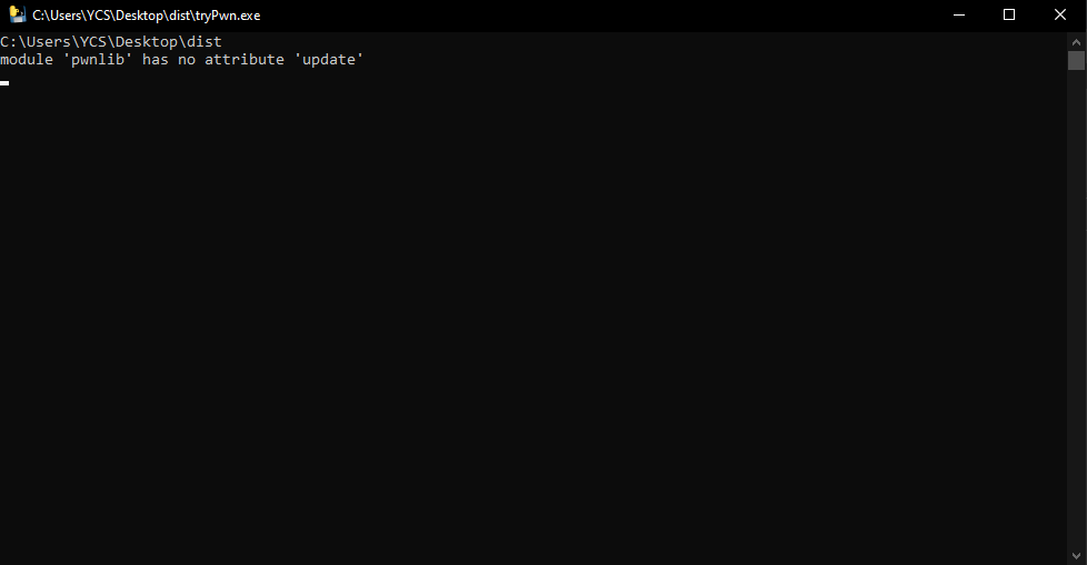 AttributeError: module 'pwnlib' has no attribute 'update' after Converting to EXE in pyinstaller ...