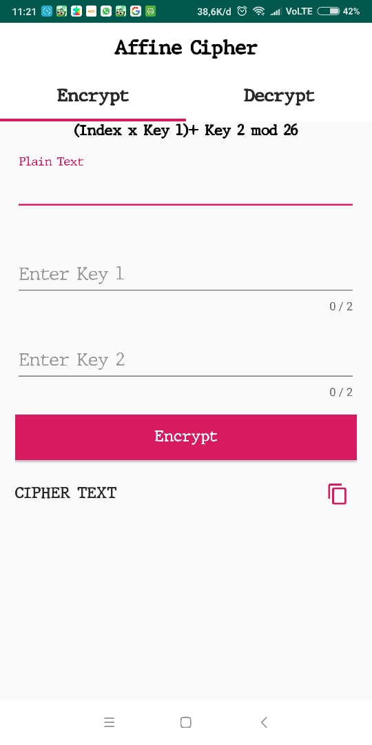 GitHub - bisrimstf/Affine-Cipher-Android: Aplikasi Android Affine Cipher