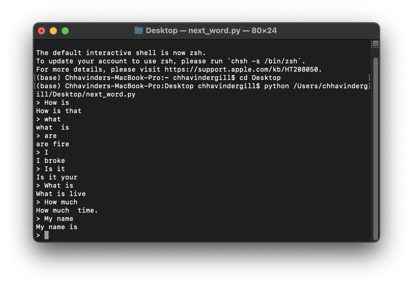 GitHub - cgill7/next-word-predictor: Using Markov Chains to predict the ...