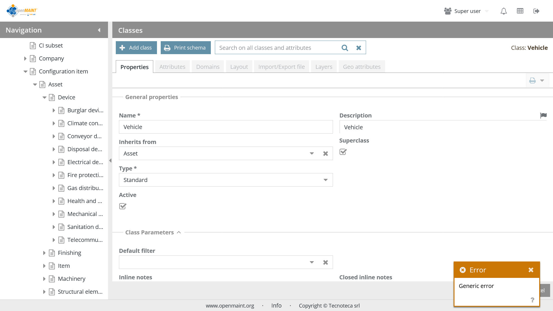 Openmaint Throws A Generic Error When Creating A New Class · Issue 41 · Itmicus Cmdbuild