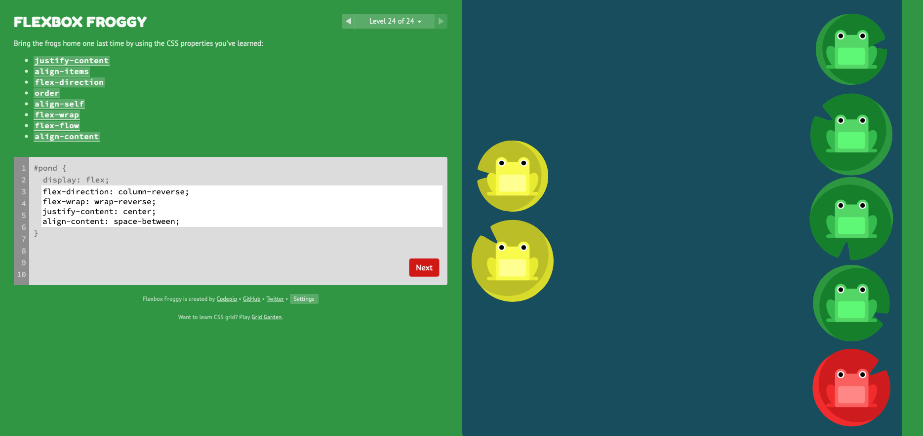 GitHub - donaldkaiserjr/flexboxFroggy: Cool site to practice flexbox.