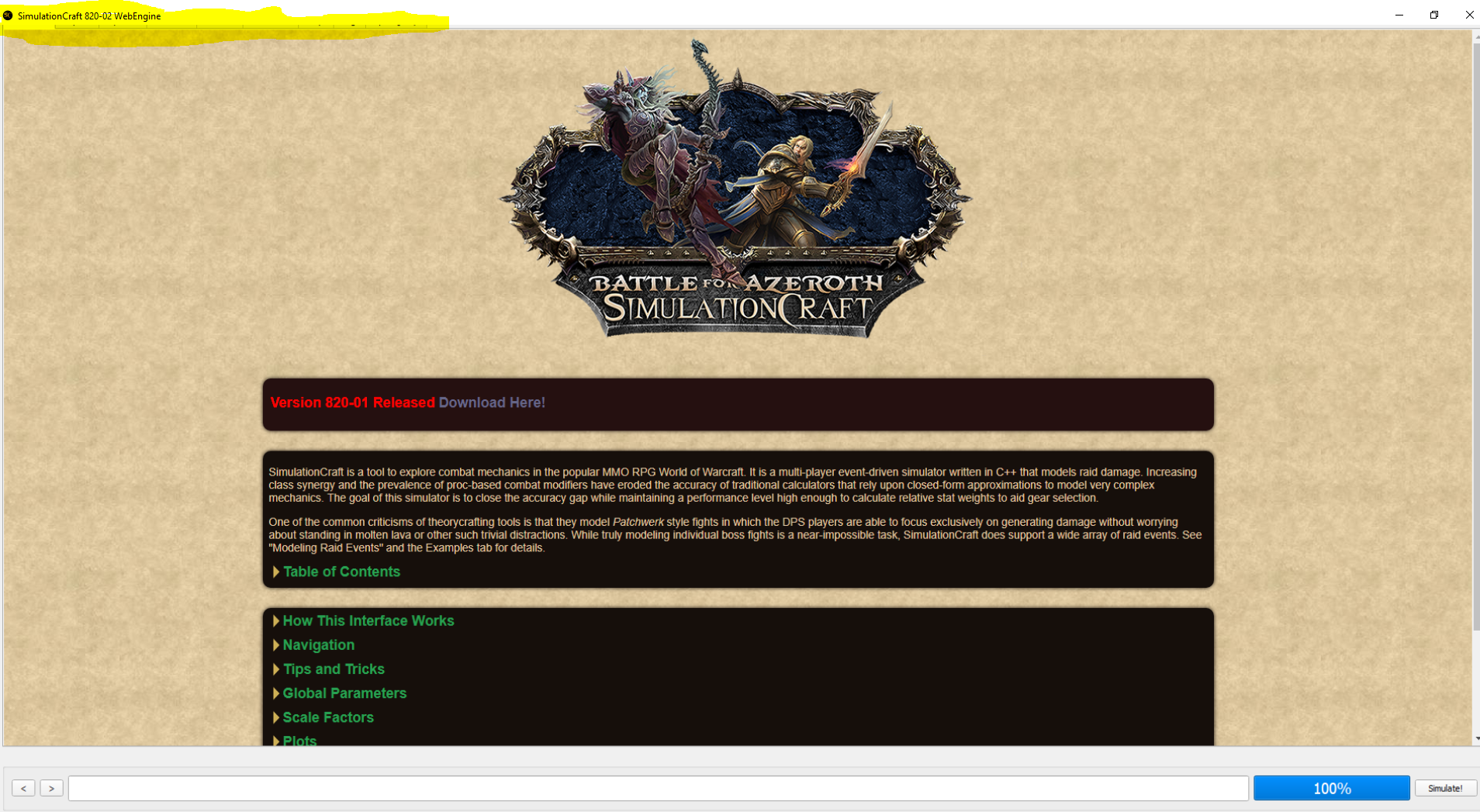 no tabs at top of window · Issue #4977 · simulationcraft/simc · GitHub