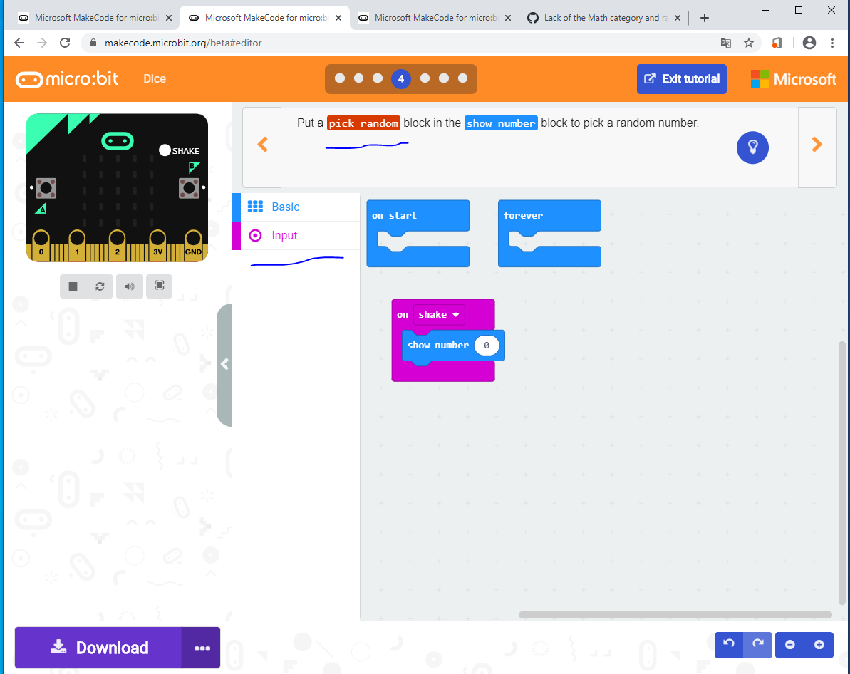 Lack of the Math category and randomRange block in all tutorials · Issue #2991 · microsoft/pxt ...