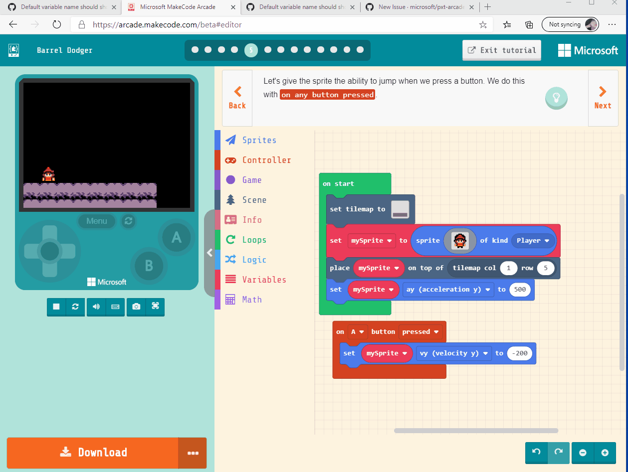 Instruction and hint are inconsistent on tutorial Barrel Dodger · Issue ...