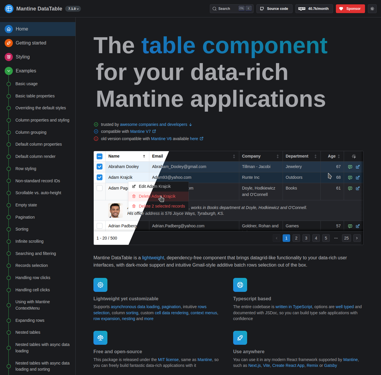 The future of Mantine DataTable · icflorescu mantine-datatable · Discussion #450 · GitHub