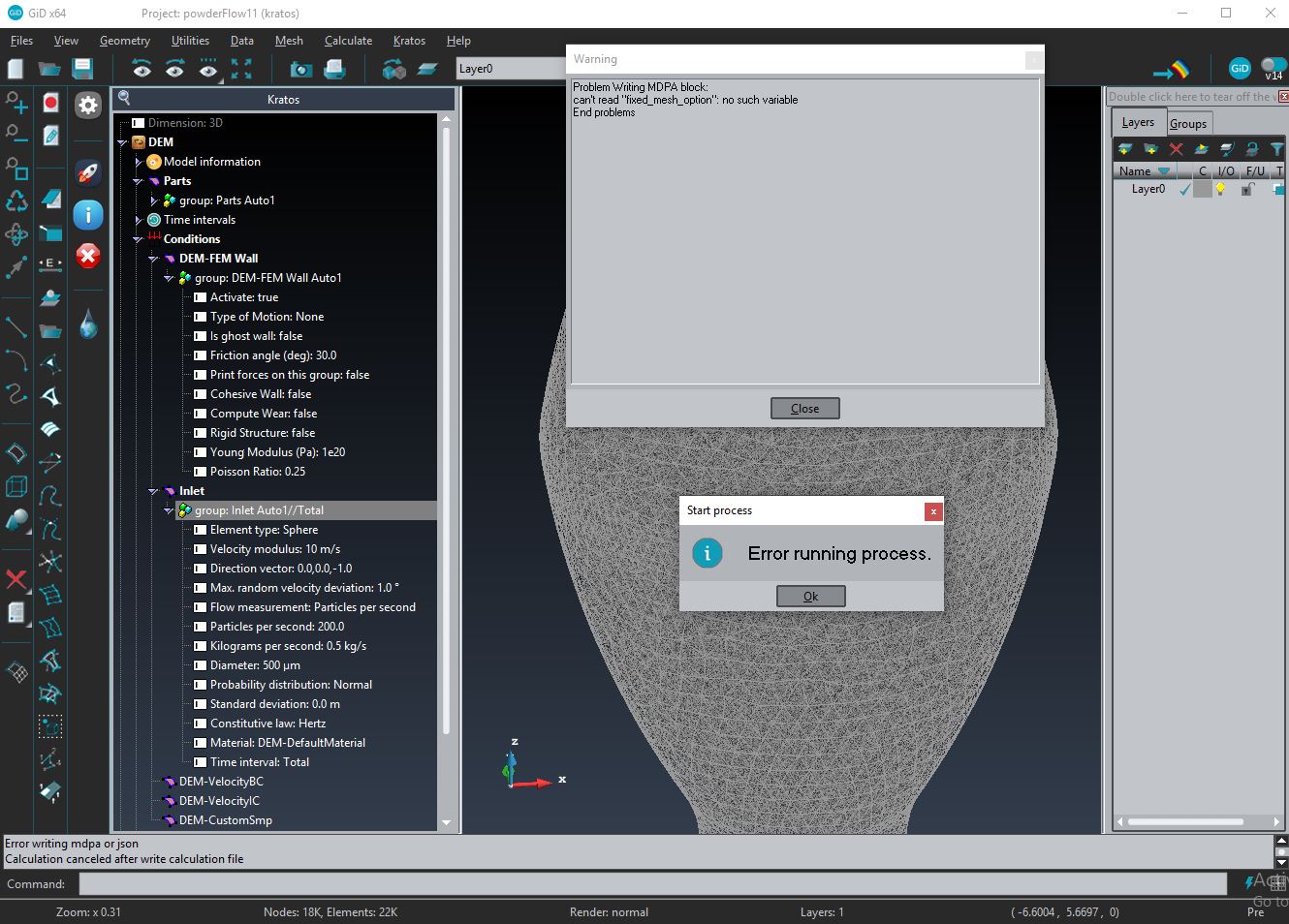 Error in running my DEM model · Issue #6055 · KratosMultiphysics/Kratos ...