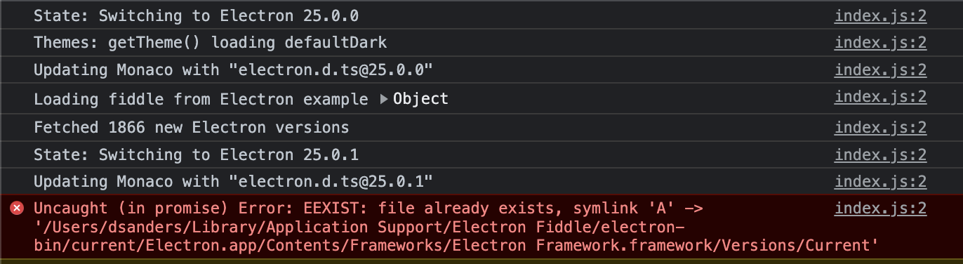 Collision While Setting Versions · Issue #1366 · electron/fiddle · GitHub