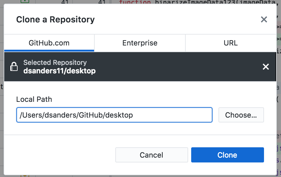 Not visually apparent which repo is selected to clone · Issue #5937 · desktop/desktop · GitHub