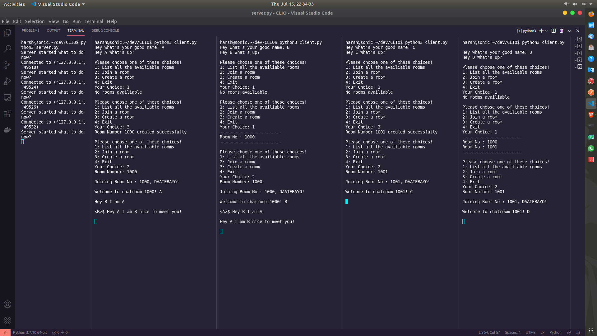 Github Decon Harshclio A Command Line Based Chat Tool In Python Using Socket Programming And