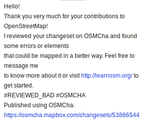 feature request - reviewer's comment · Issue #248 · OSMCha/osmcha-frontend · GitHub