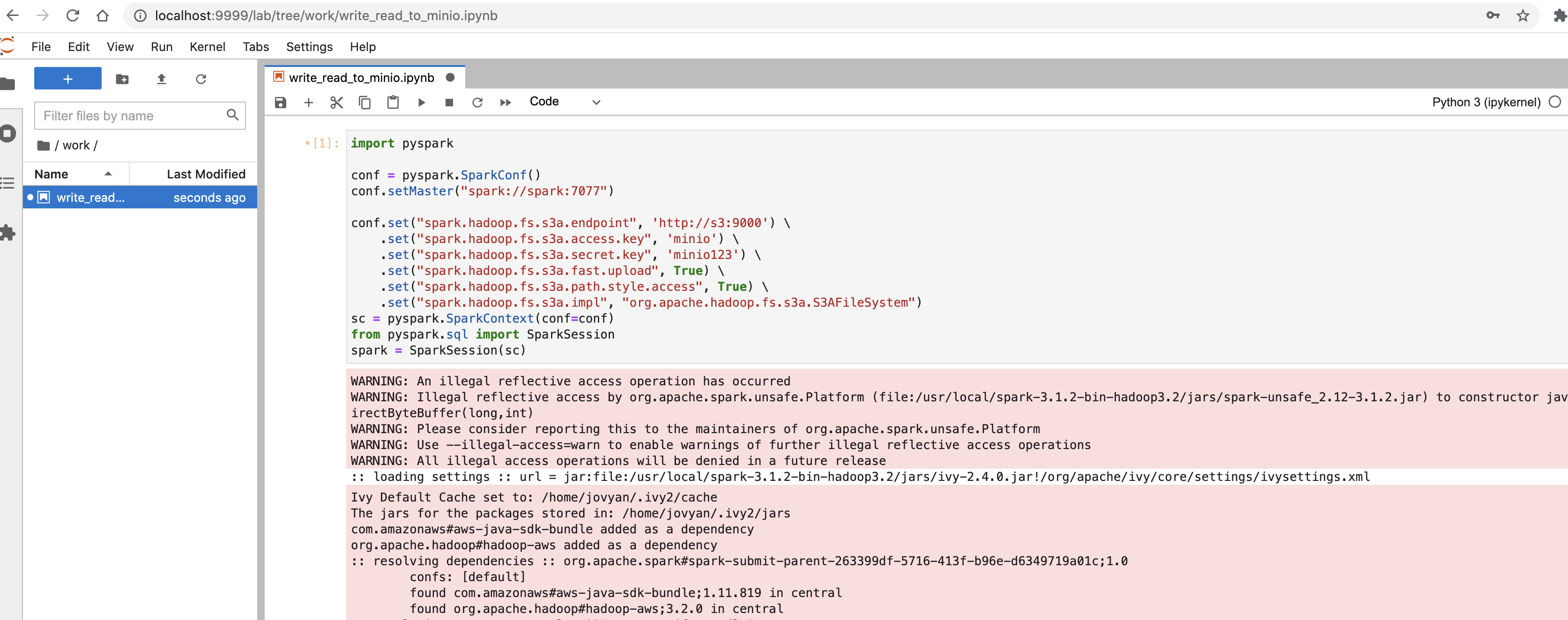 Github Amitca71 Spark Cluster Pyspark Notebook Minio