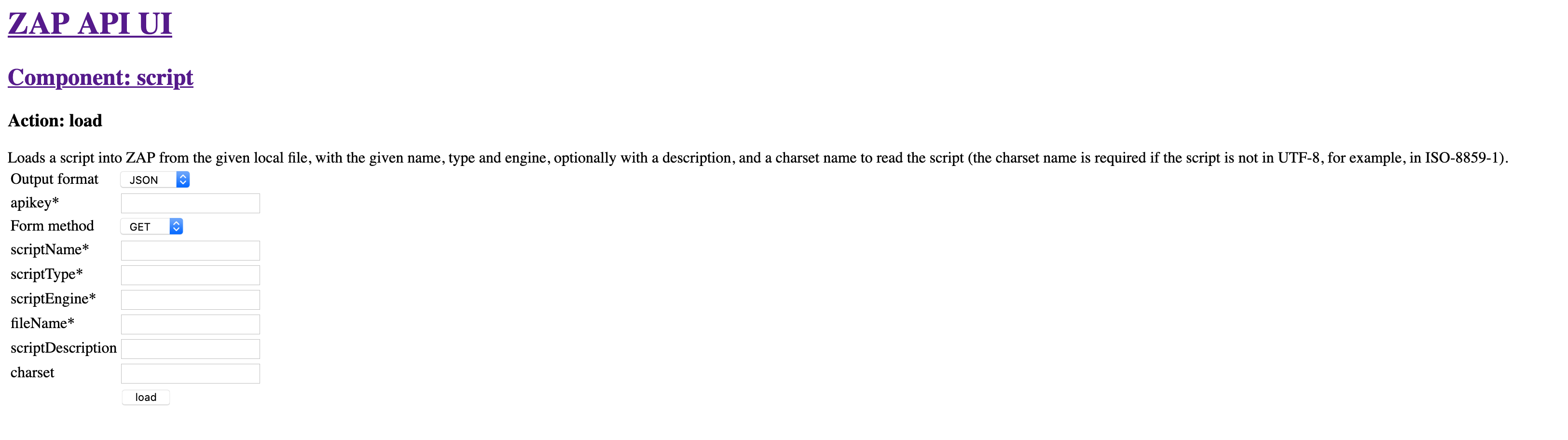 Cannot use zap/JSON/ to load script using API · Issue #6439 · zaproxy/zaproxy · GitHub