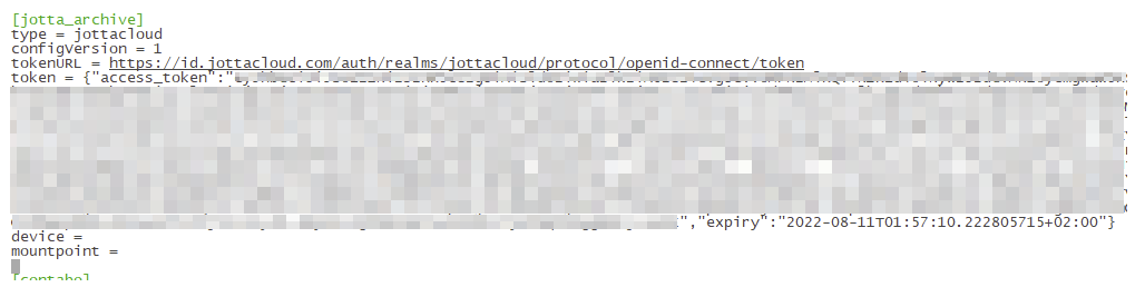 Version 1.59.1: Jottacloud still problems with the validity of the auth token - stale token ...