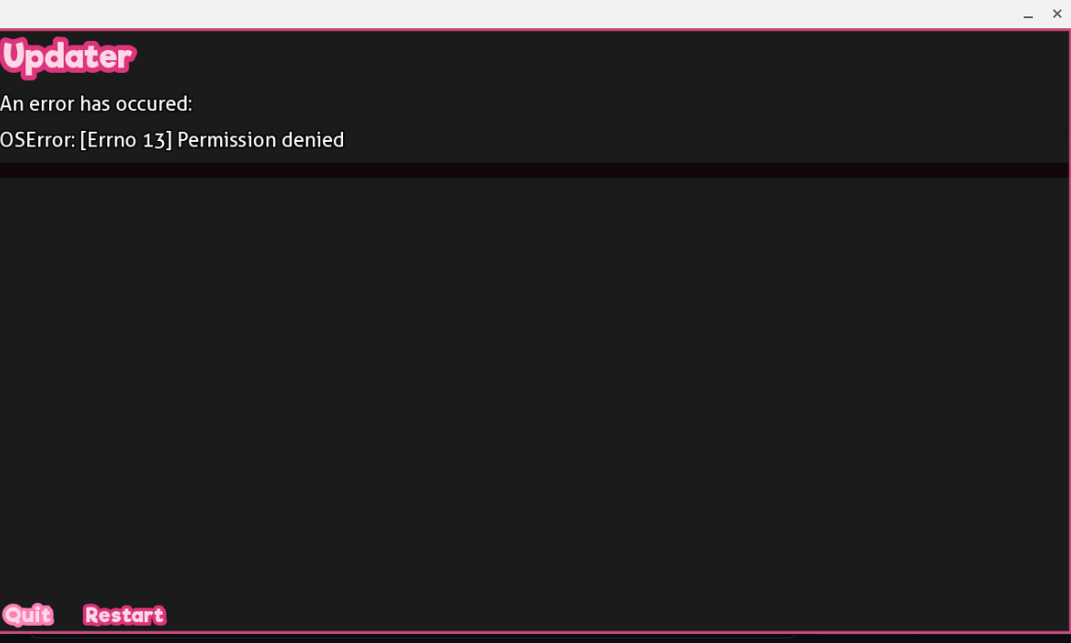 Update Permission Denied · Issue #9803 · Monika-After-Story/MonikaModDev · GitHub