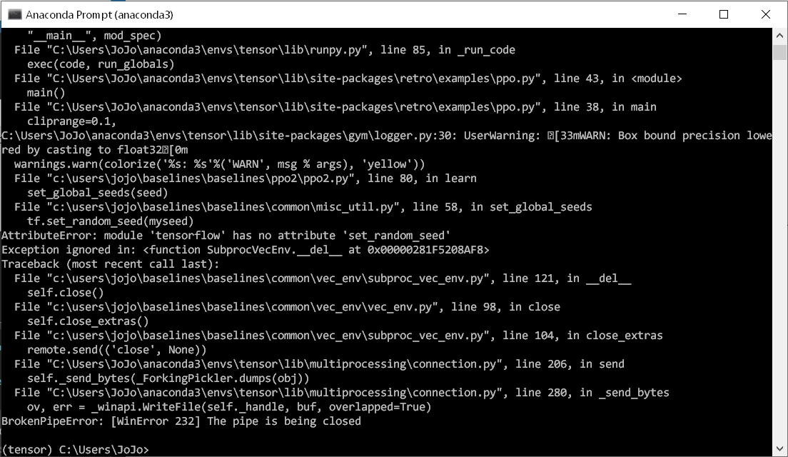 Broken pipe trying to run the PPO example · Issue #202 · openai/retro · GitHub