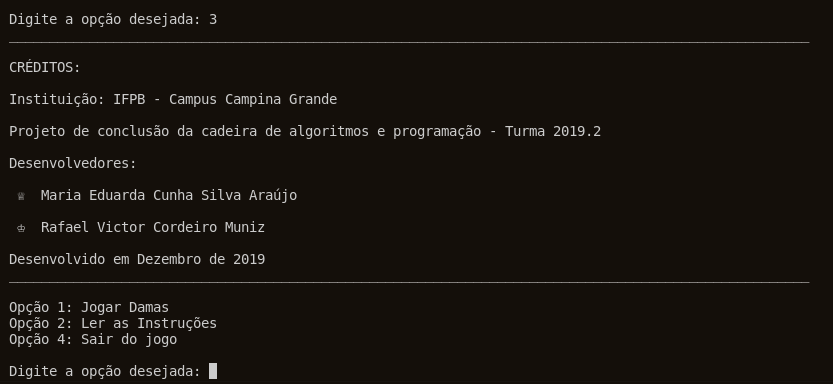 GitHub - RafaelMunizz/Damas_ProjetoFinal: Jogo de Damas em Python no terminal