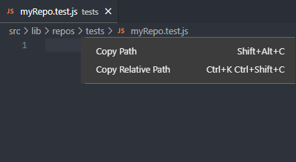 Copy path from navigation bar · Issue #137937 · microsoft/vscode · GitHub