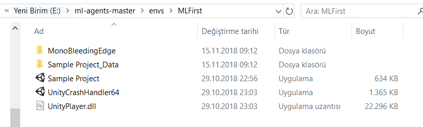 UnityEnvironmentException: Couldn't launch the 3DBall environment. Provided filename does not ...