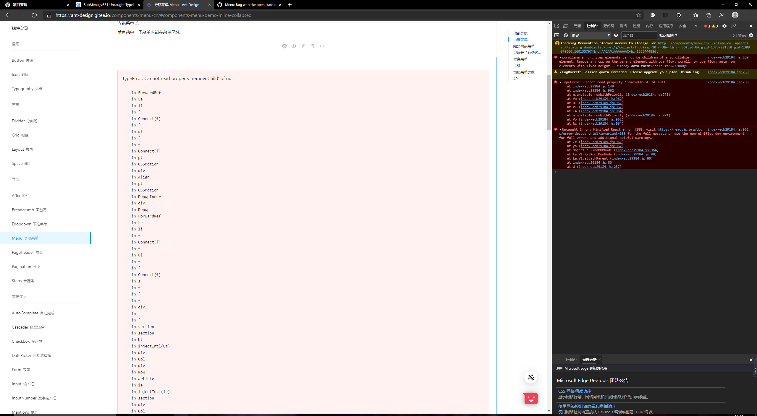 Menu: Bug with the open state of the Submenu when collapsing the ...