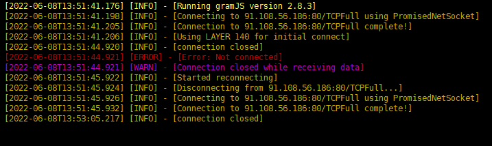 Reconnection problem · Issue #334 · gram-js/gramjs · GitHub