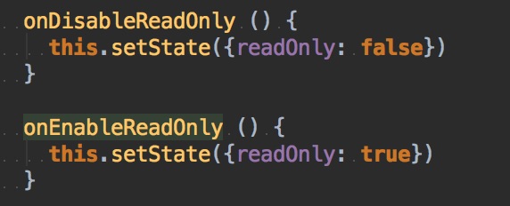 How to set main editor readOnly=true when clicking on it, back from block component editing ...
