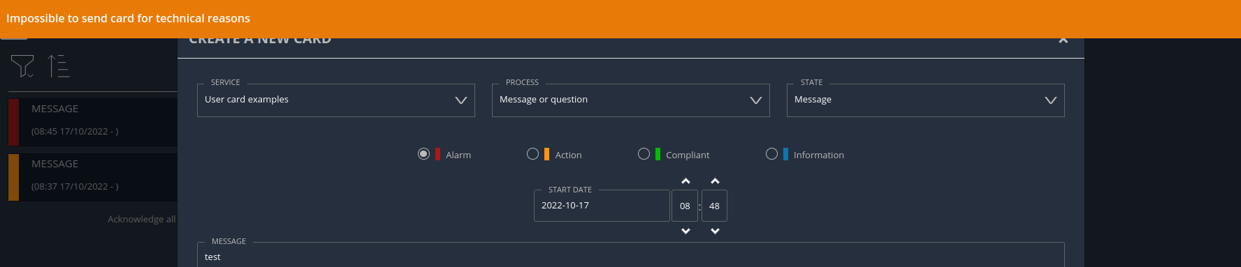 Error message when sending card message example · Issue #3716 · opfab/operatorfabric-core · GitHub