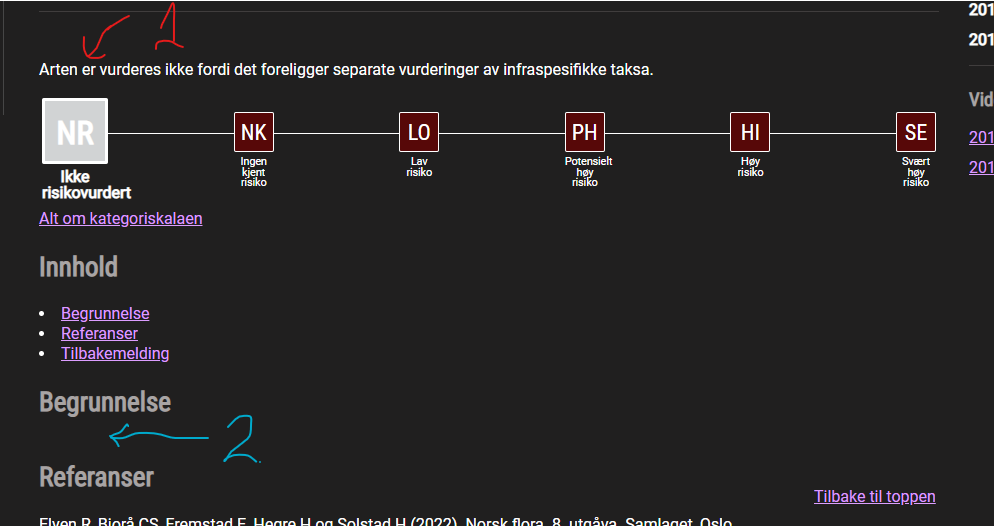 Artsside - begrunnelse for nye AlienSpeciesCategories · Issue #1021 · Artsdatabanken/Assessments ...