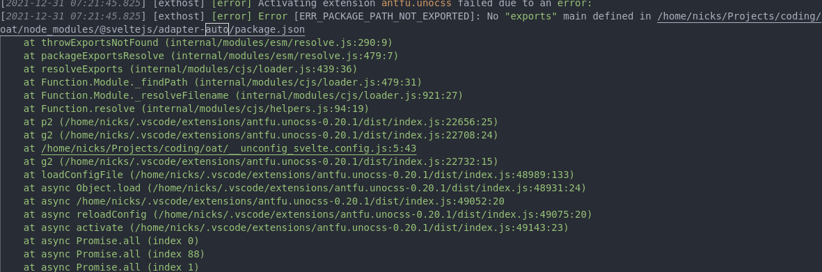VSCode unocss extension doesn't activate in sveltekit project · Issue #358 · unocss/unocss · GitHub