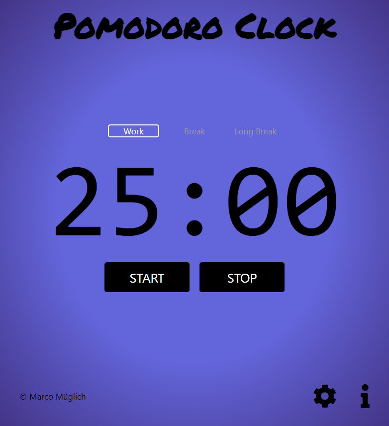 GitHub - MarcoMueglich/PomodoroClock: A Javascript application to make ...