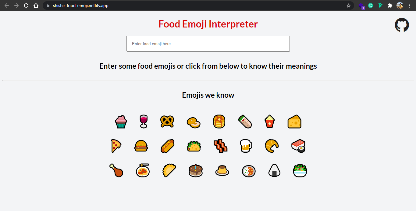 GitHub - shishirneupane/food-emoji-interpreter-app: Food emoji interpreter app built using ...