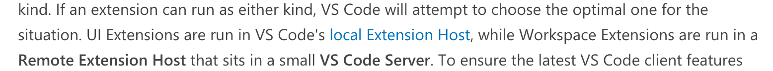 Inconsistent explanation of Workspace Extensions · Issue #6046 · microsoft/vscode-docs · GitHub