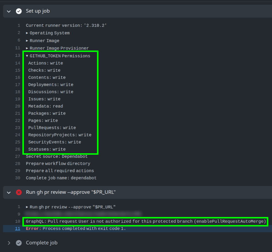 Github App/Dependabot does not have access to enable auto-merge · community · Discussion #67124 ...
