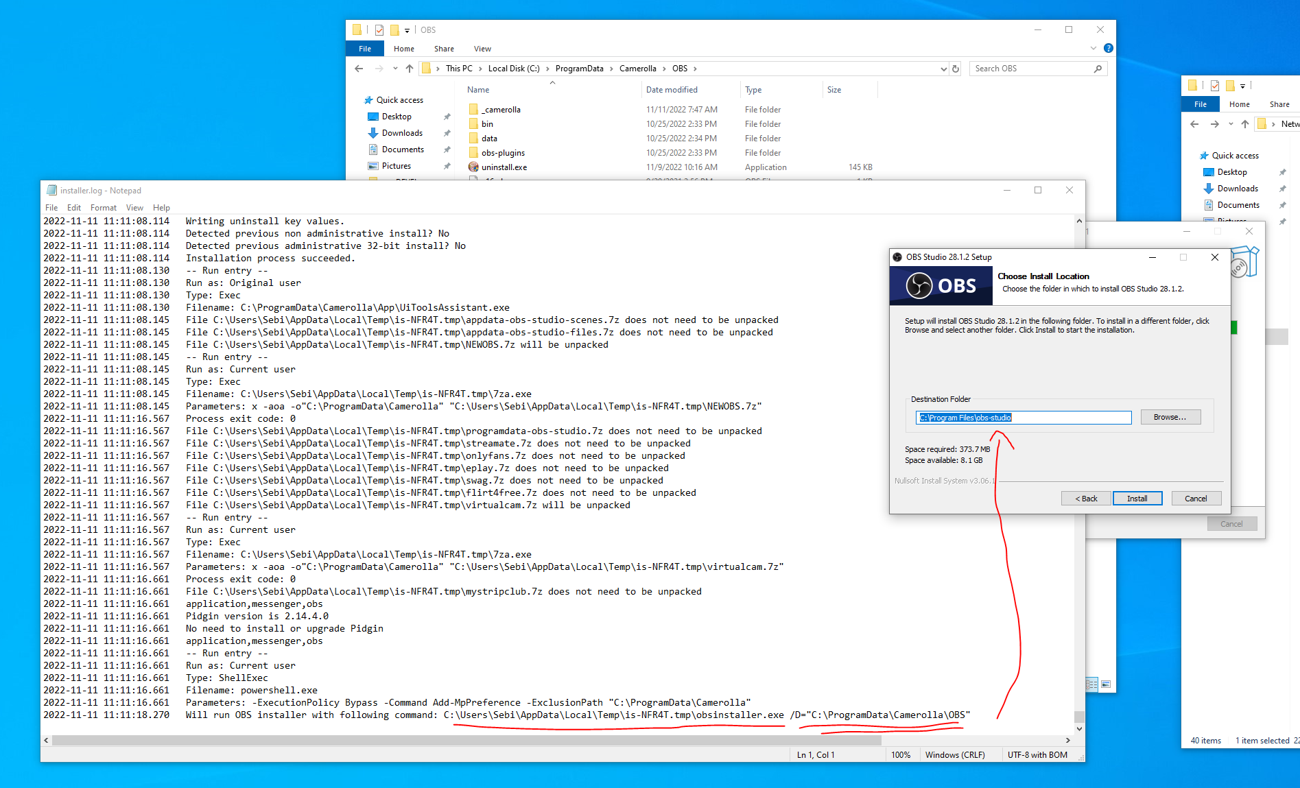 Silent installing is not working · Issue #7741 · obsproject/obs-studio · GitHub