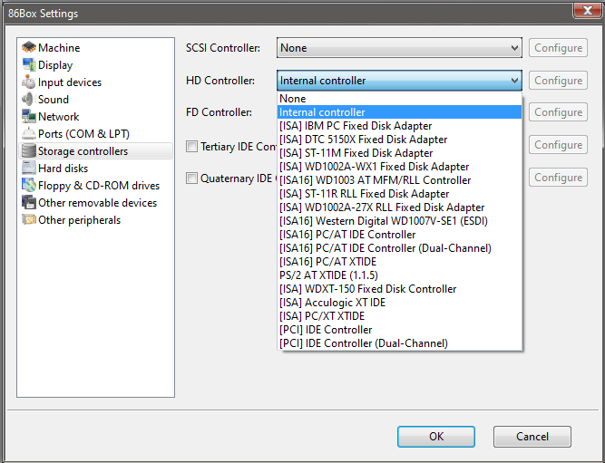 Bus type missing in HD controller selection list · Issue #1119 · 86Box ...