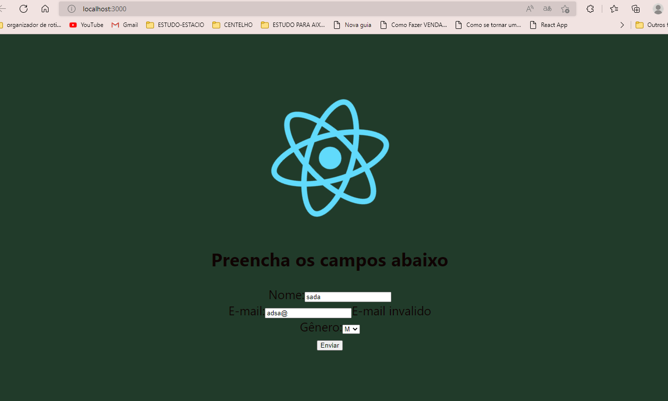 GitHub - rob364/FormularioComValidacaoReactNative: Esse é um formulario simples em reactjs e ...