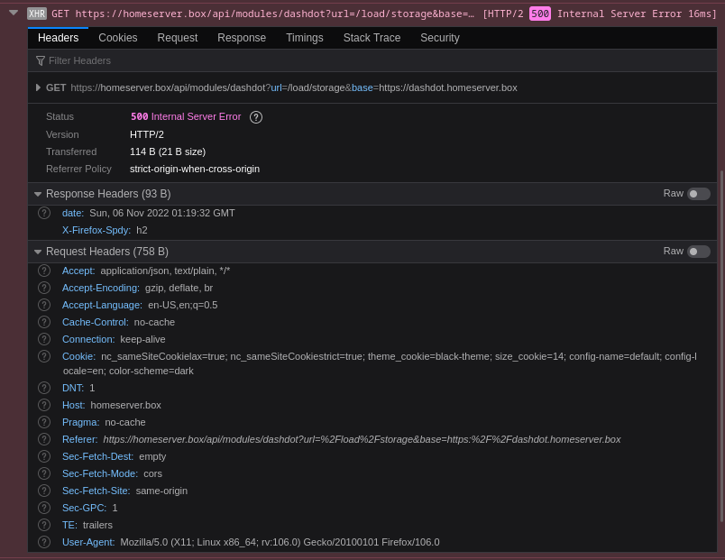 Cant load any Dash. dashboard into homarr, not even the public demo · Issue #496 · ajnart/homarr ...
