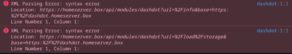 Cant load any Dash. dashboard into homarr, not even the public demo · Issue #496 · ajnart/homarr ...