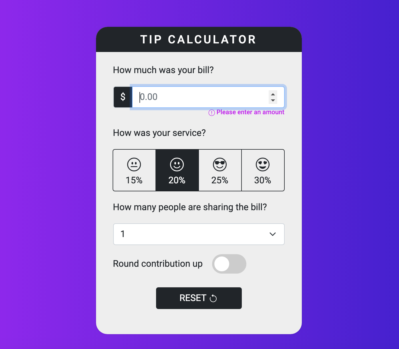 GitHub - stephanieludgate/portfolio-tip-calculator: Simple JavaScript ...
