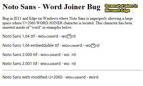 U+2060 'WORD JOINER' has width setting. · Issue #368 · notofonts/latin ...