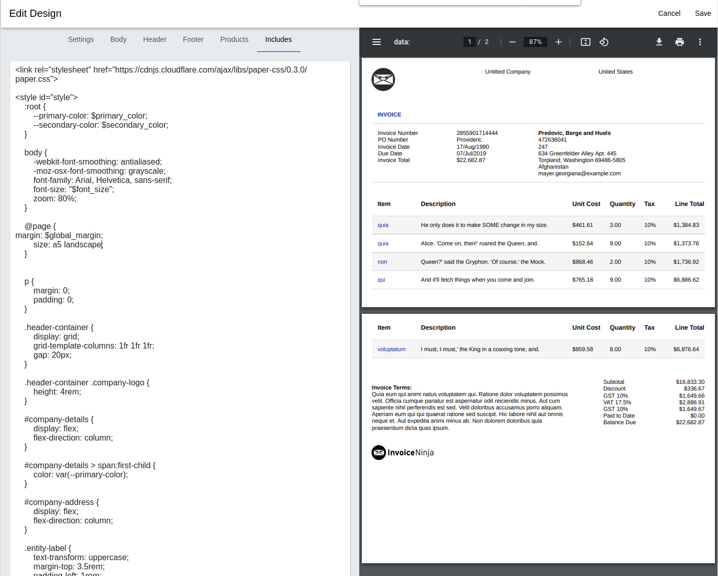 Make page size / format available · Issue #4817 · invoiceninja/invoiceninja · GitHub