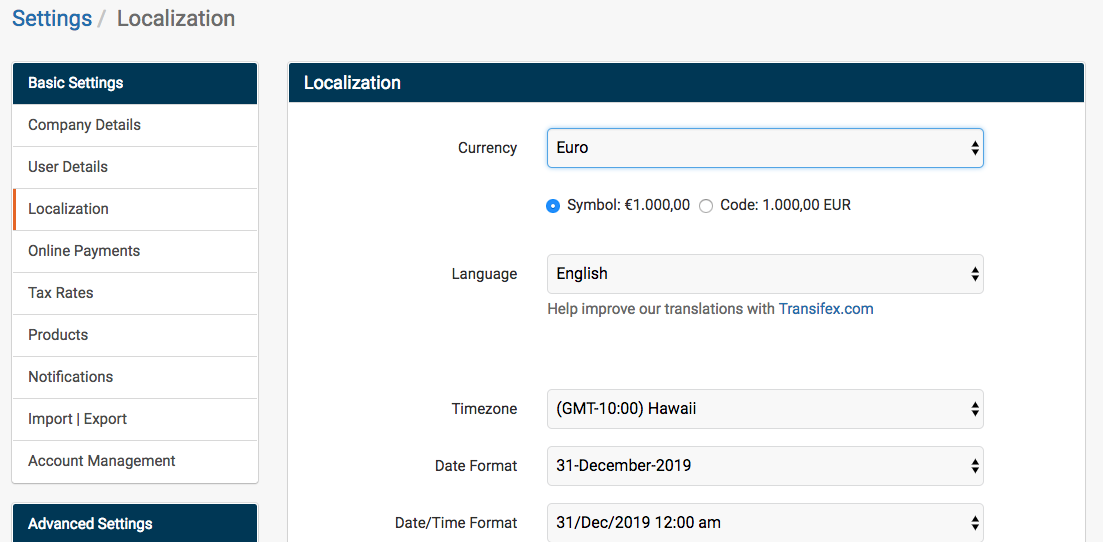 Localisation: interface language · Issue #31 · invoiceninja ...