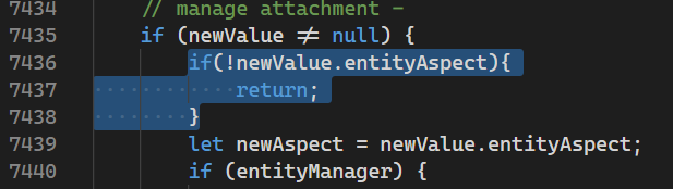 Changing a dropdown value results in: Cannot read property entityState ...
