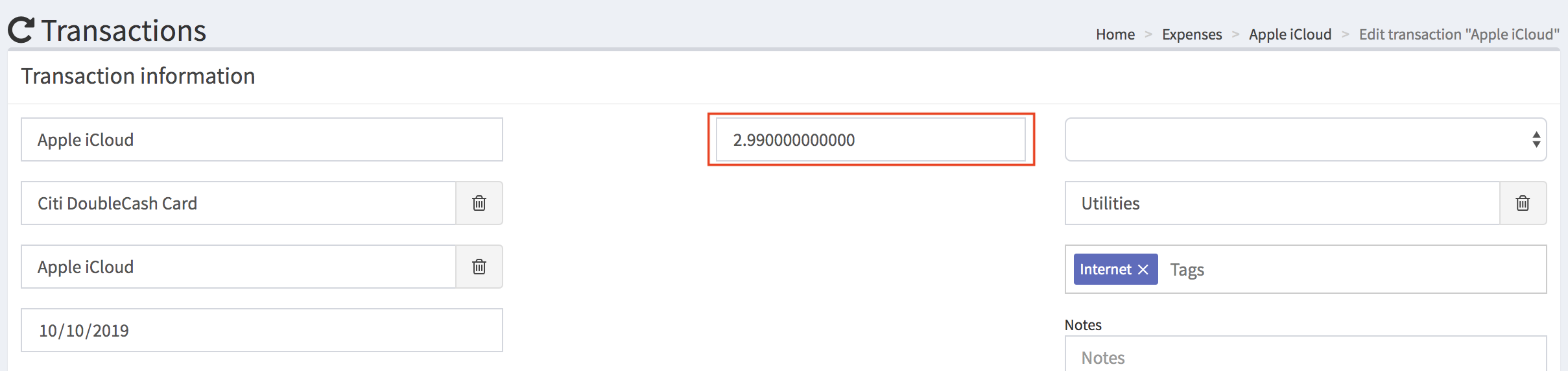 Extra trailing zeros in amount field when editing transaction · Issue #2876 · firefly-iii ...