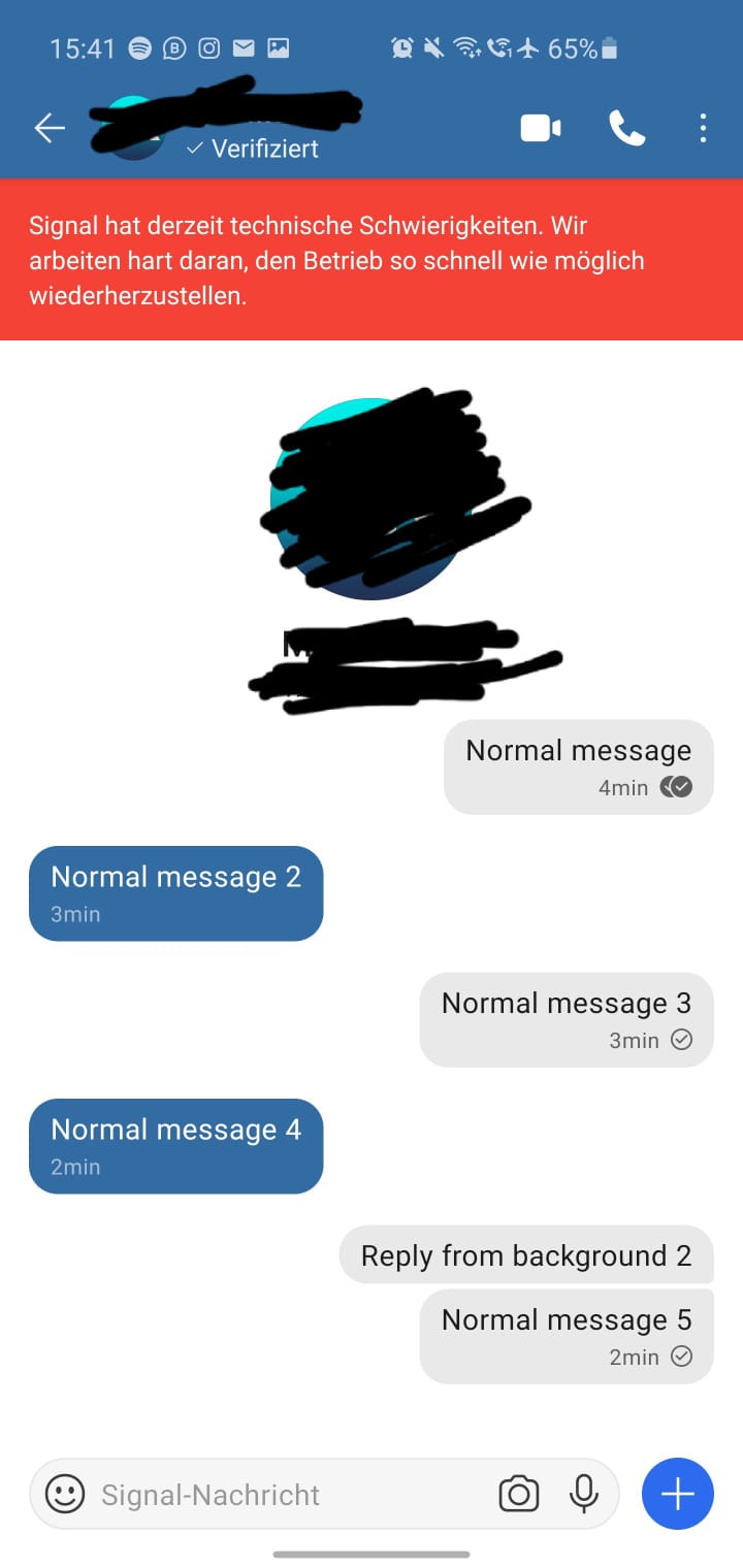 All messages being sent from the background never getting delivered, but sent to the server ...