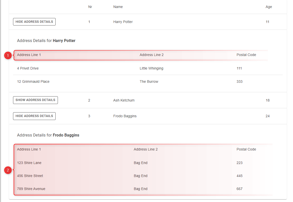 MudTable ChildRowContent carries Parent Hover and does not respect nested Table's hover config ...