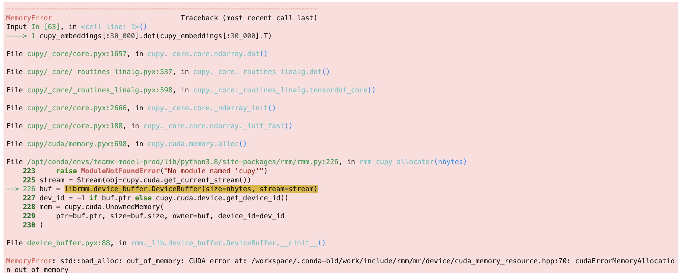 cudaErrorMemoryAllocation out of memory on small cupy 2D Array · Issue ... cudaErrorMemoryAllocation out of memory on small cupy 2D Array · Issue ...