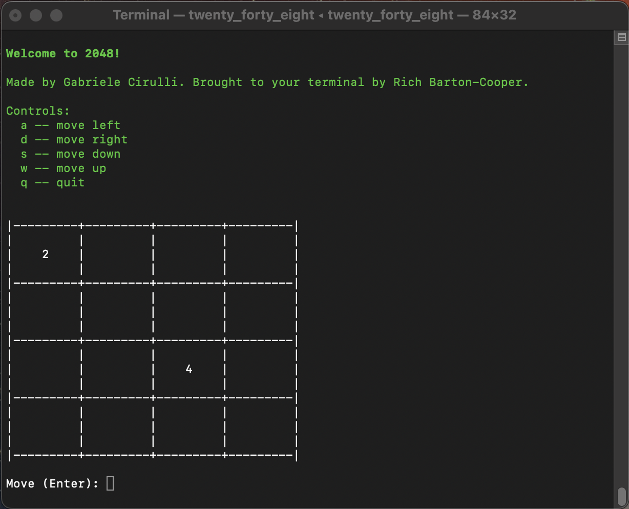 GitHub - richcooper95/twenty-forty-eight
