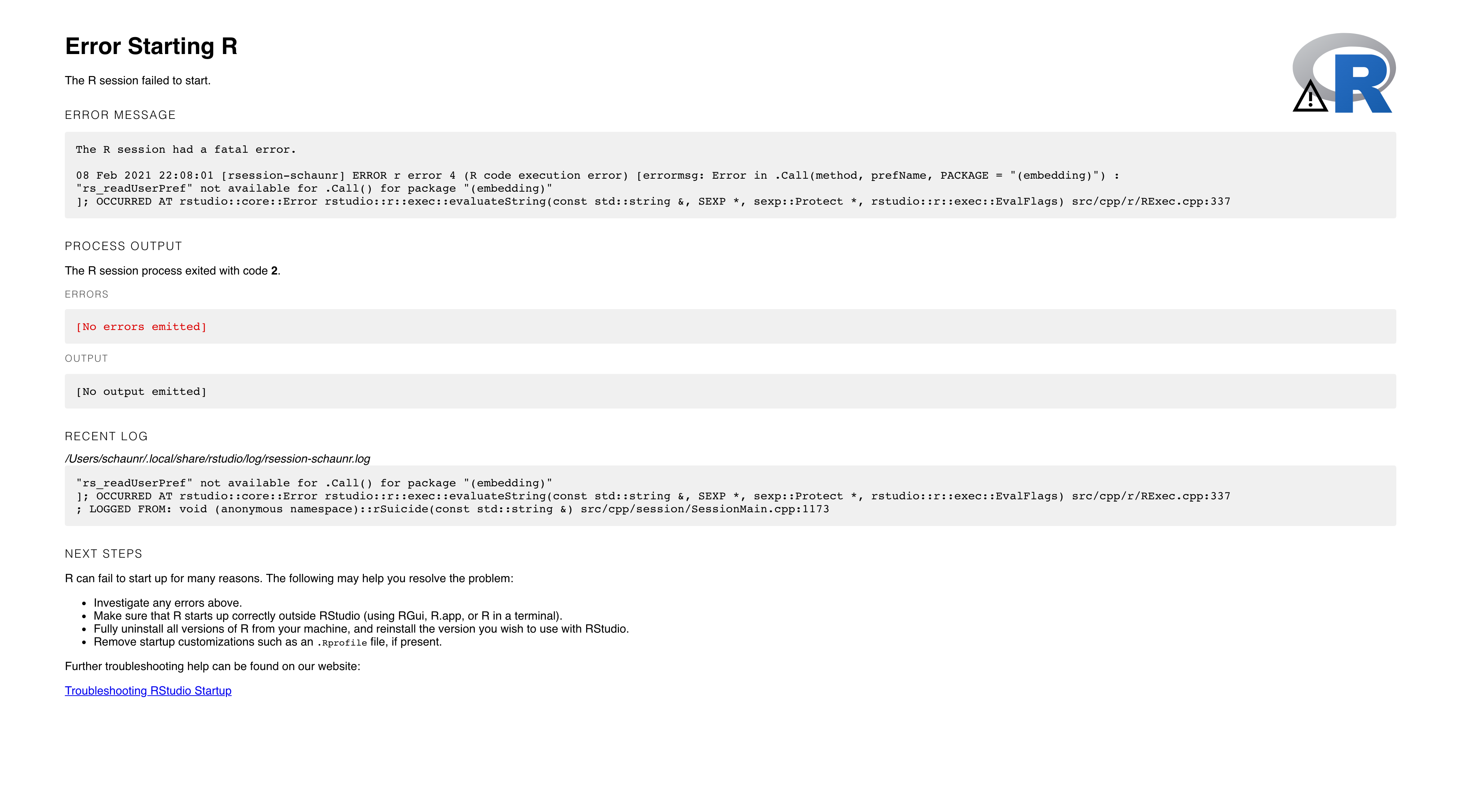 renv causing RStudio to fail to start · Issue #8928 · rstudio/rstudio · GitHub