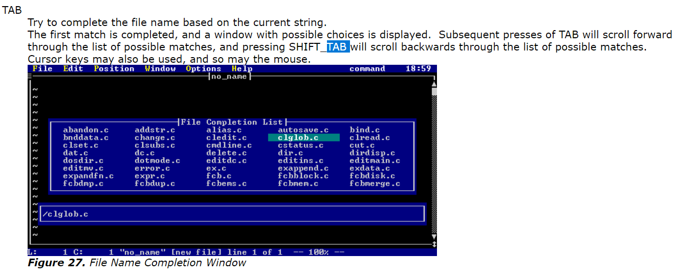 Tab Completion Bug In Vi Editor · Issue 813 · Open Watcom Open Watcom V2 · Github