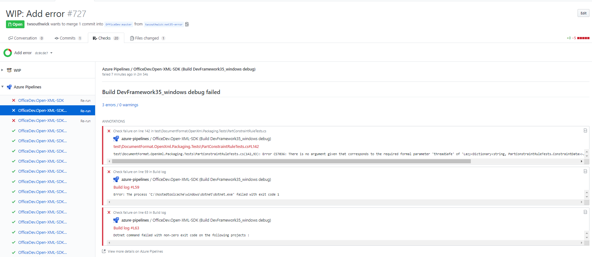Enable external viewing of CI failures · Issue #666 · dotnet/Open-XML ...
